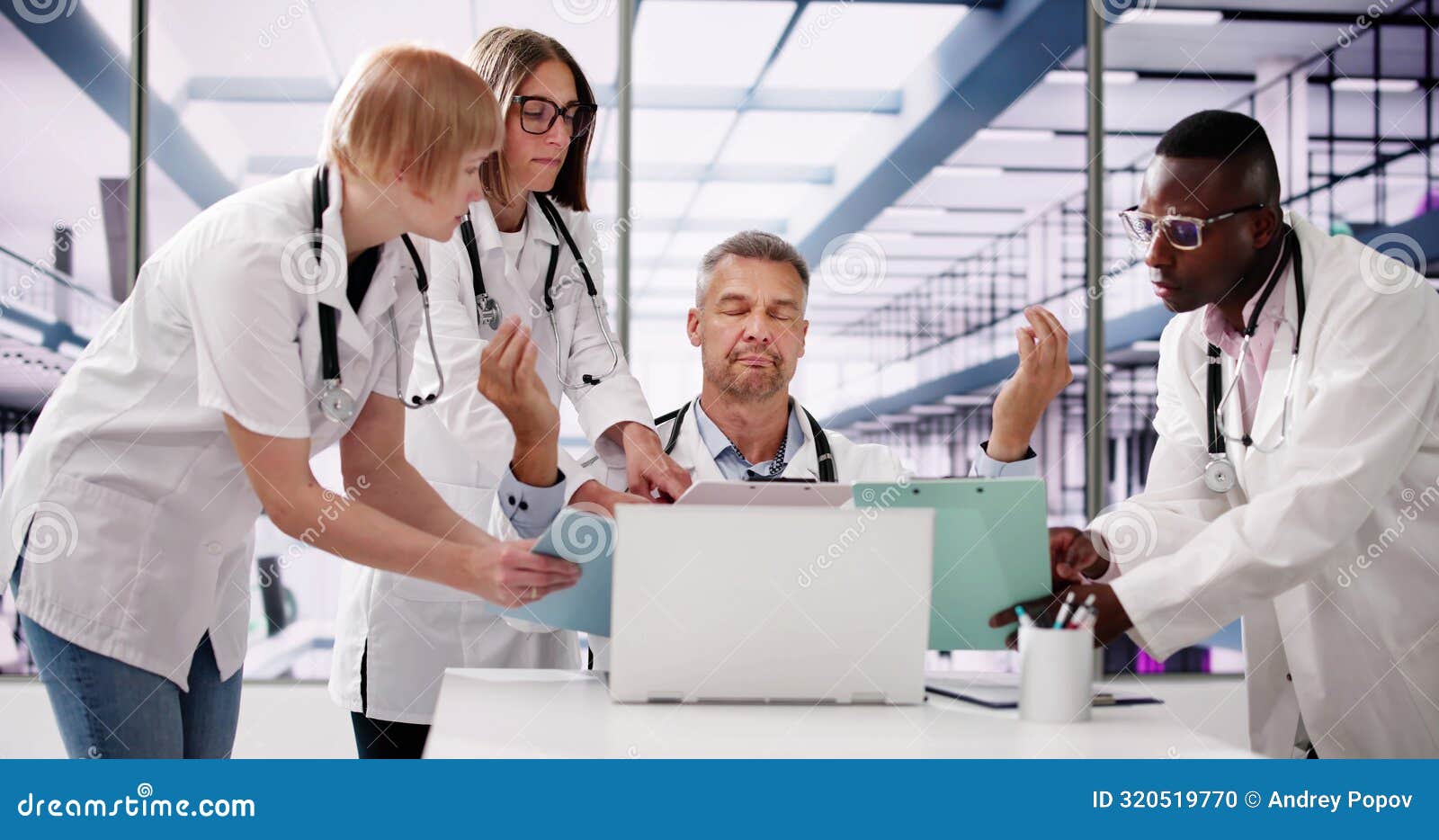 Diverse Medical Team Workload and Meditataion Stock Photo - Image of ...