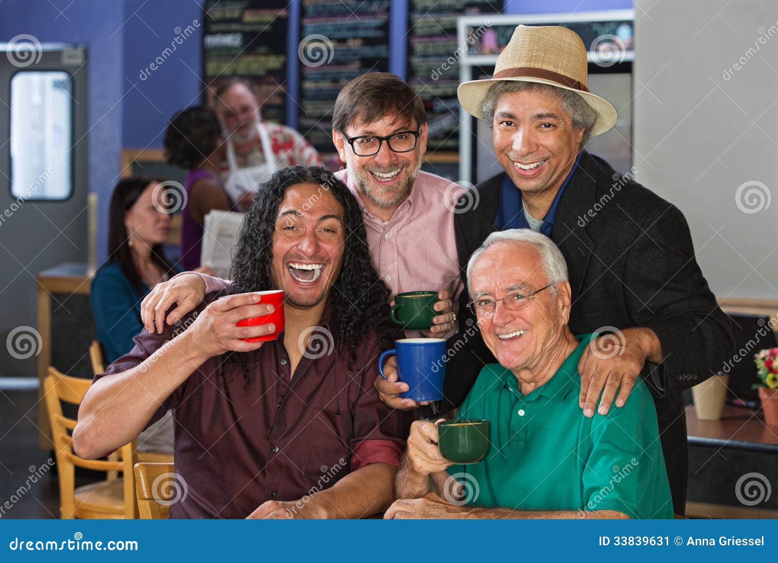 Diverse Men Celebrating stock image. Image of drinks - 33839631