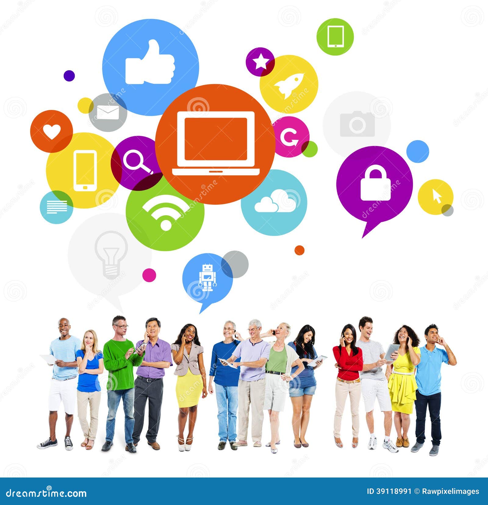 Diverse Multi-Ethnic People Social Networking Stock Image - Image of ...