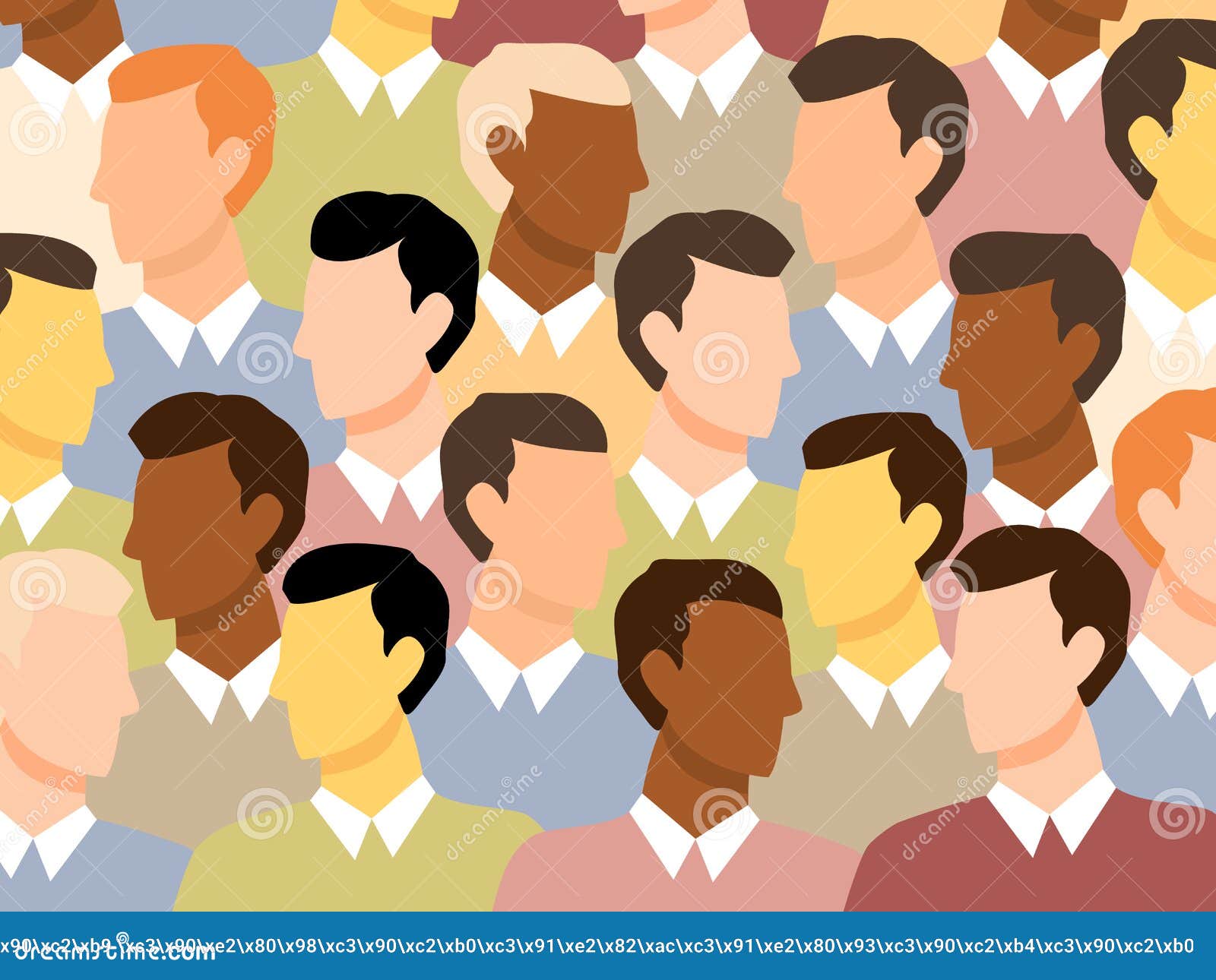 Diverse Multicultural Group Businessmen. Human Crowd Stock Vector ...