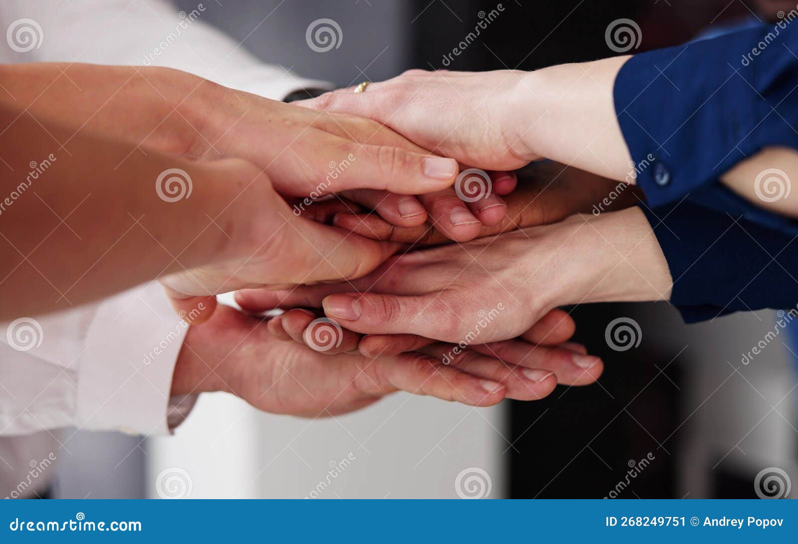 Diverse Multicultural Hand Stack in Circle Stock Image - Image of ...