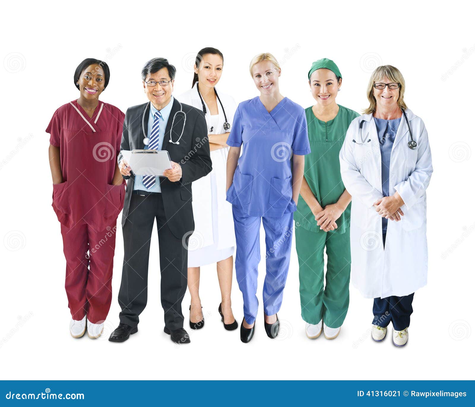 Diverse Multiethnic Cheerful Medical Team Stock Image - Image of medics ...