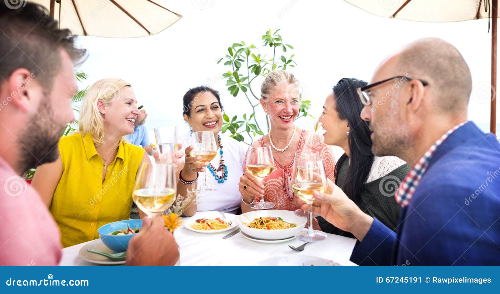Diverse Neighbors Drinking Party Rooftop Concept Stock Image - Image of ...