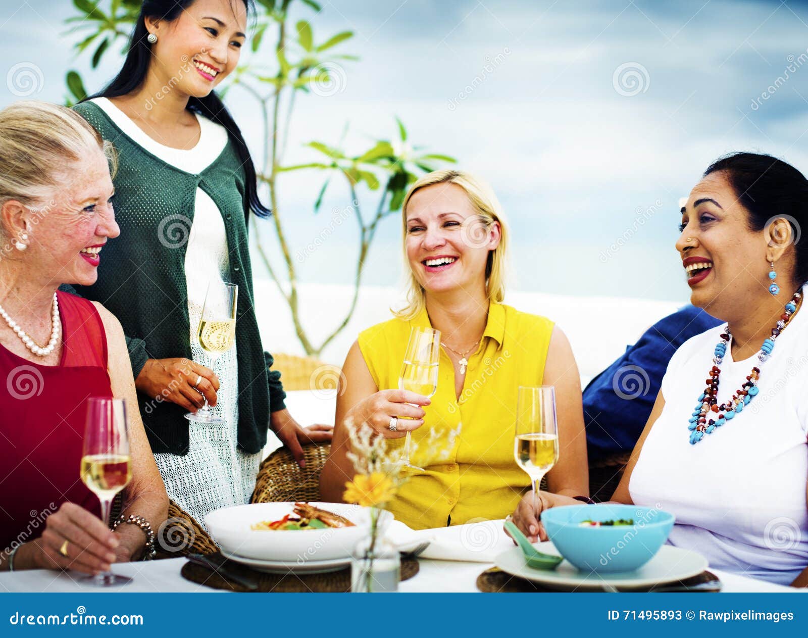 Diverse Neighbors Drinking Party Rooftop Concept Stock Image - Image of ...