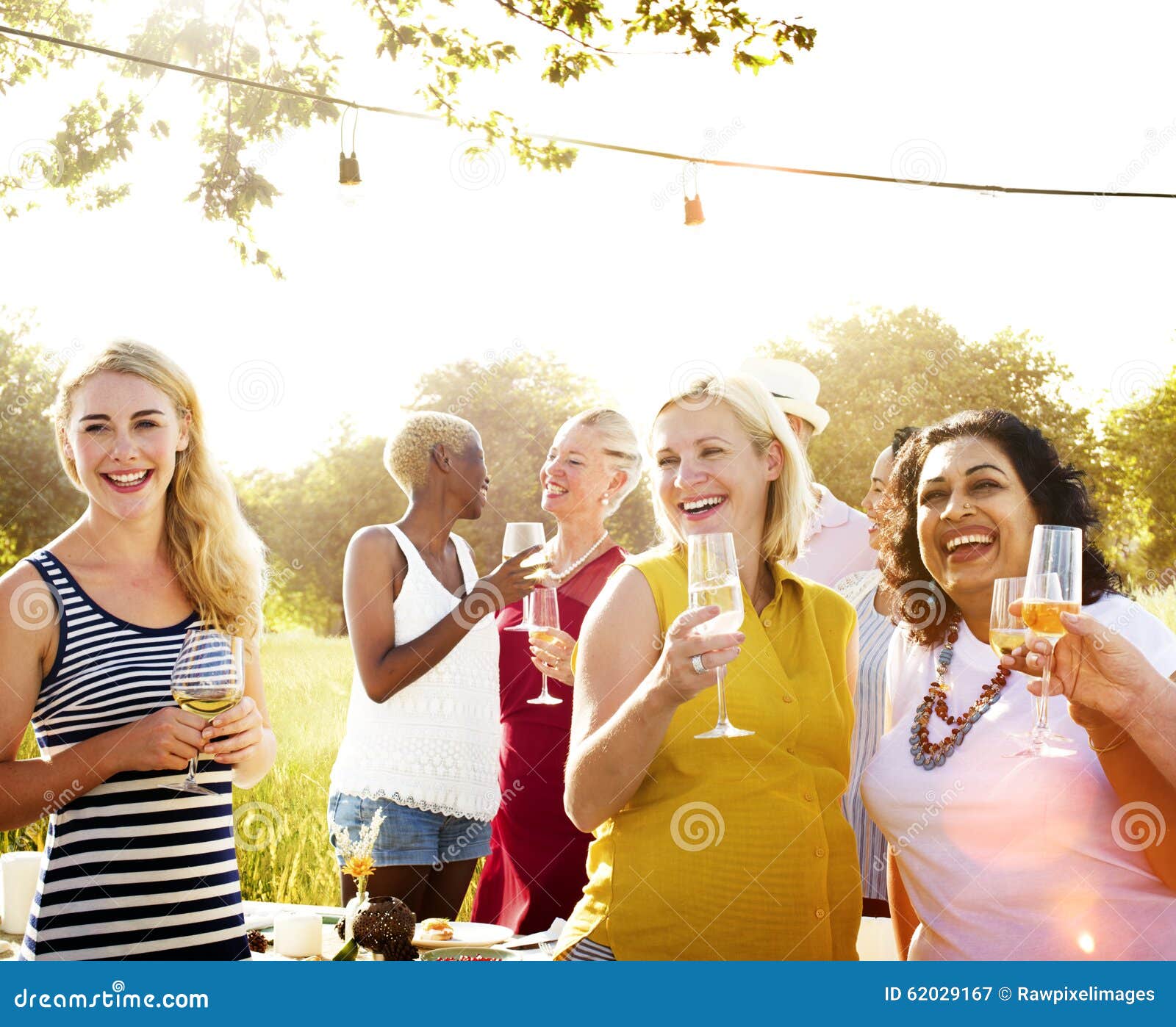 Diverse Neighbors Drinking Party Yard Concept Stock Image - Image of ...