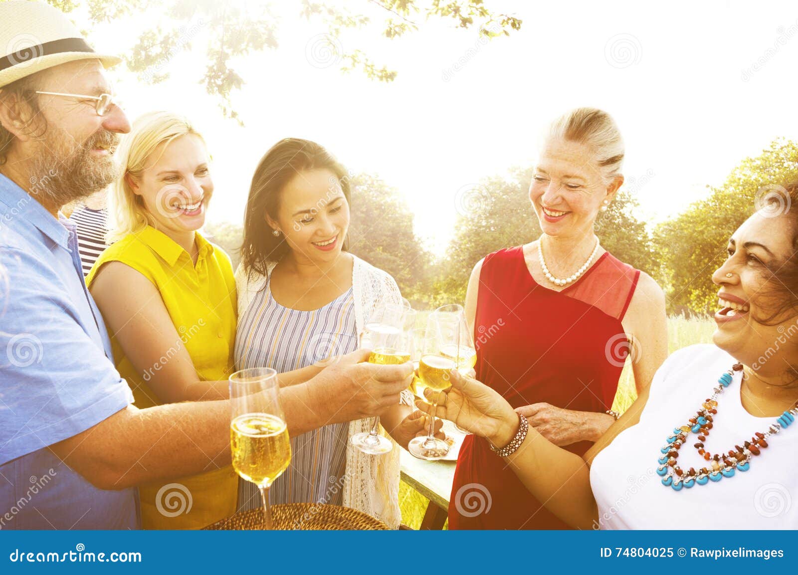 Diverse Neighbors Drinking Party Yard Concept Stock Image - Image of ...