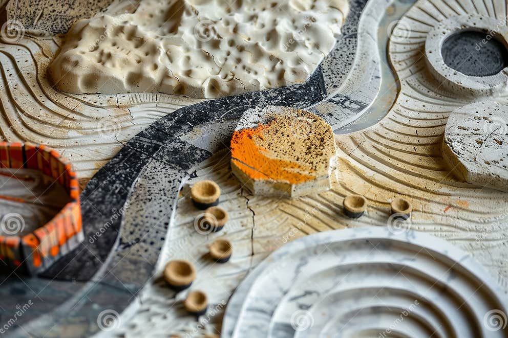 Diverse Objects Arranged on Table, Experiment with Contrasting Textures and Materials To Convey ...