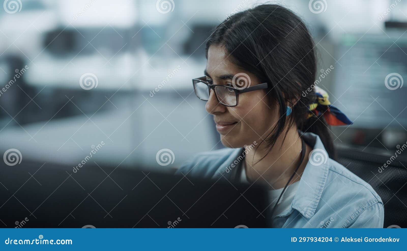 Diverse Office: Portrait of Beautiful Indian it Programmer Working on ... Diverse Office: Portrait of Beautiful Indian it Programmer Working on ...