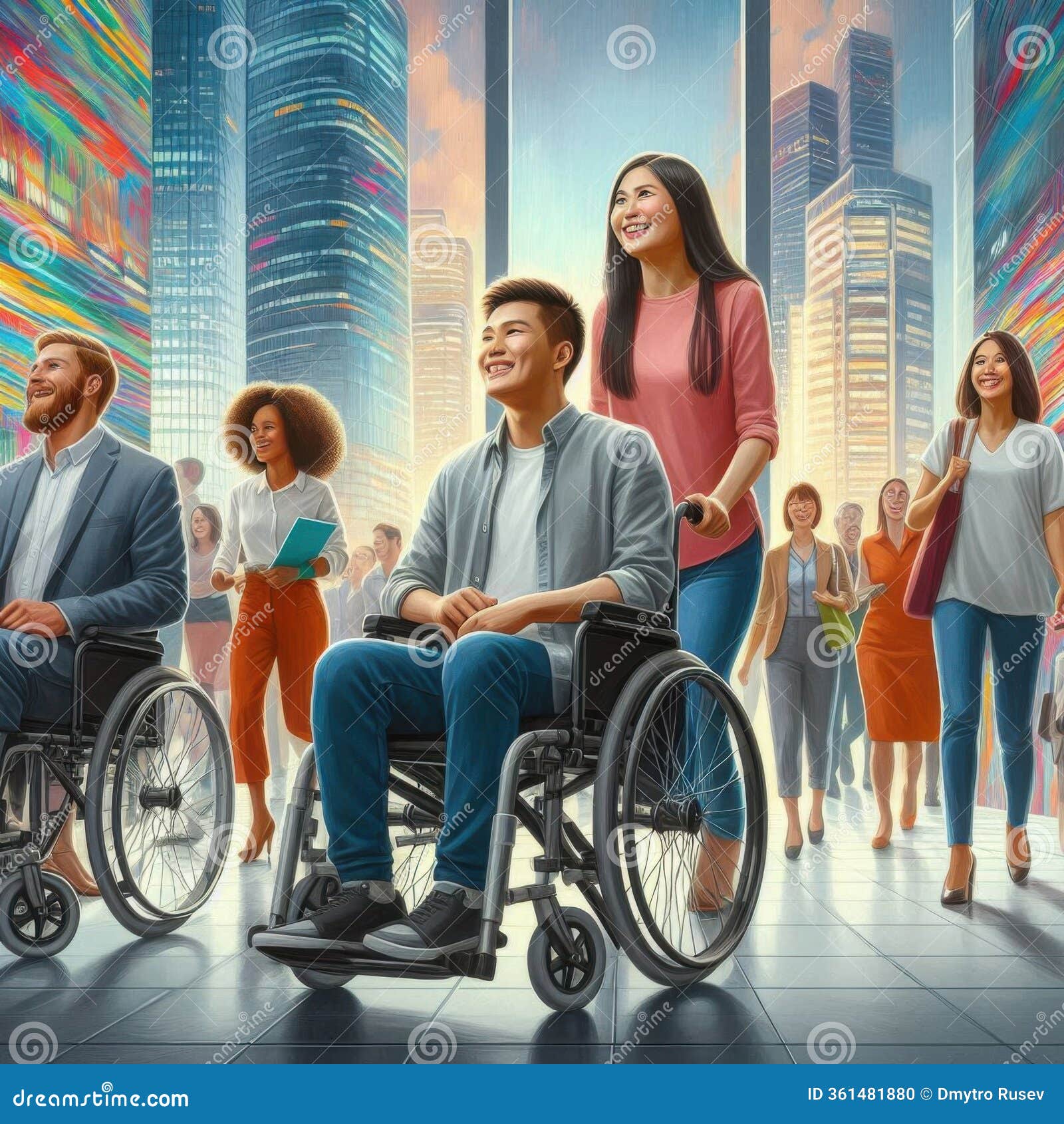 Diverse Office Team Working and Communicating in an Accessible ...