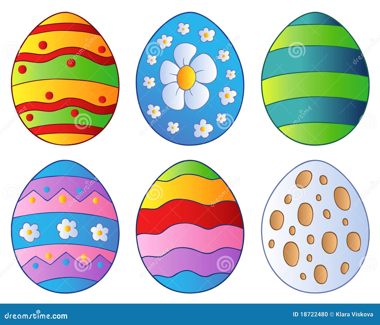 Diverse Paaseieren vector illustratie. Illustration of beeldverhaal ...