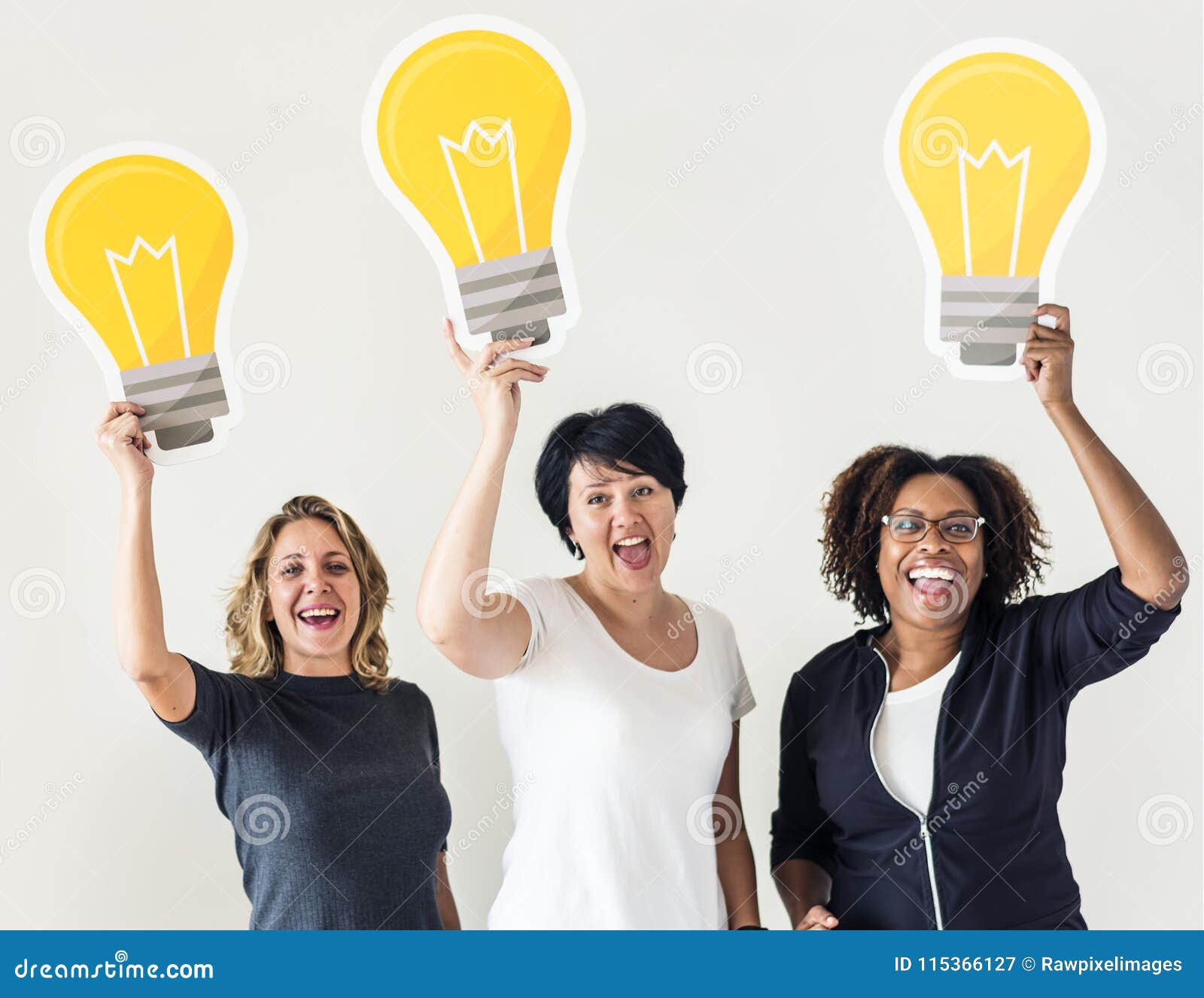 Diverse People Carrying Light Bulb Icons Stock Image - Image of ...
