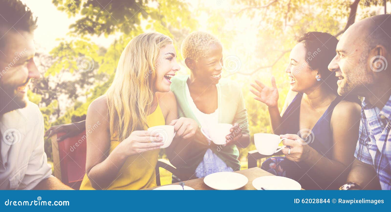 Diverse People Coffee Shop Outdoors Chat Concept Stock Photo - Image of ...