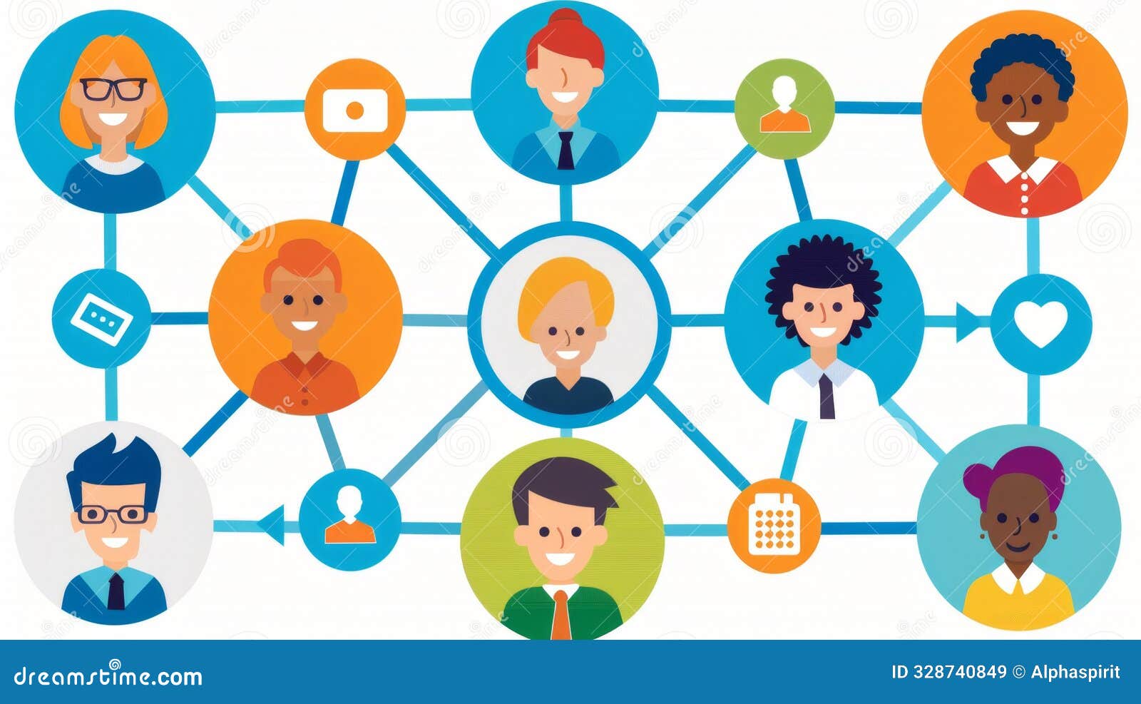 Diverse People Connecting Online Social Network Sharing Content Stock ...