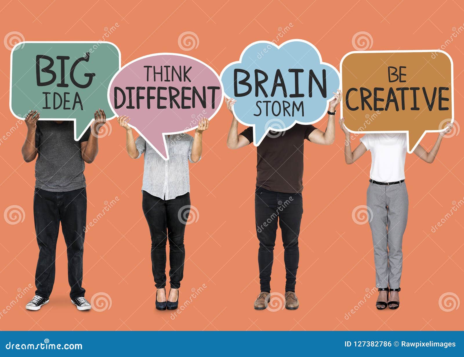 Diverse People with Creative Inspiration Speech Bubbles Stock Photo ...