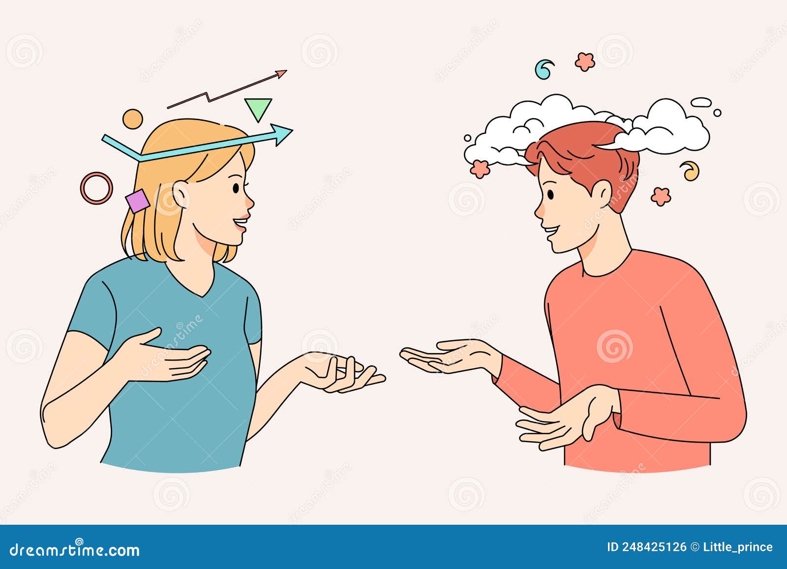 Diverse People with Different Mindset Communicate Stock Vector ...
