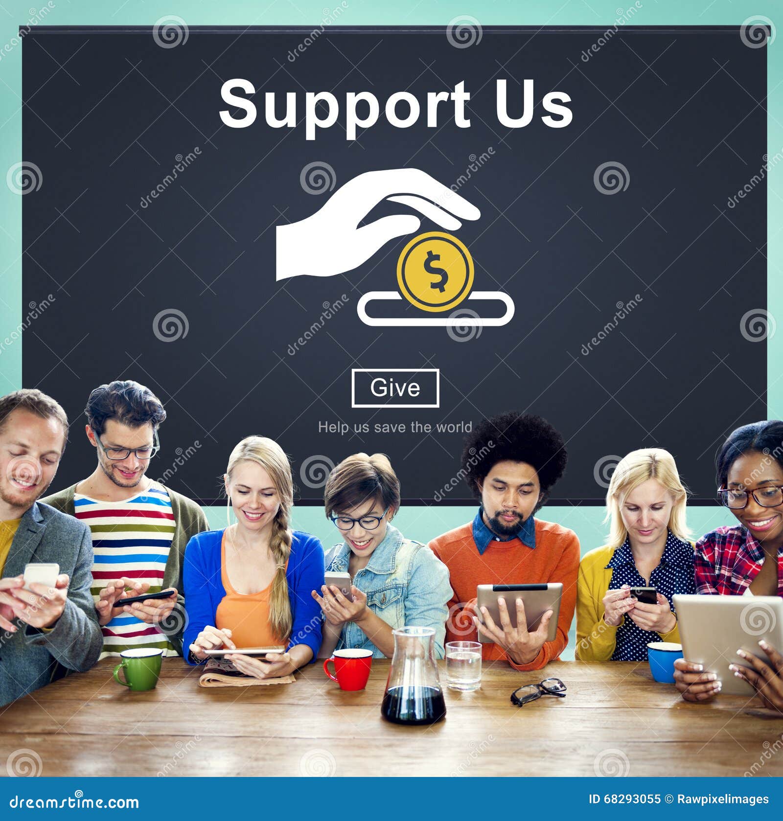 Diverse People Digital Devices Wireless Communication Concept Stock ...