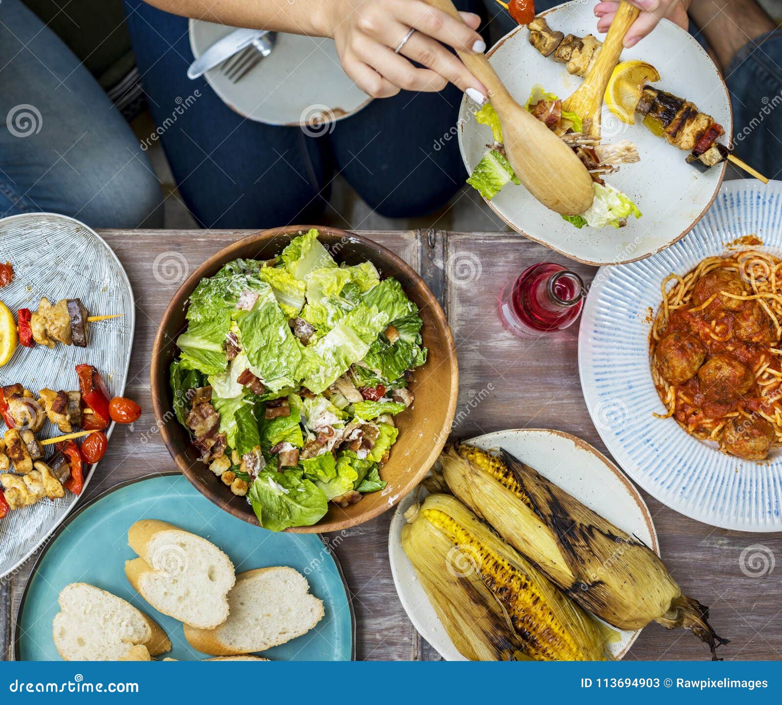 Diverse People Eating Food Together Stock Image - Image of diverse ...