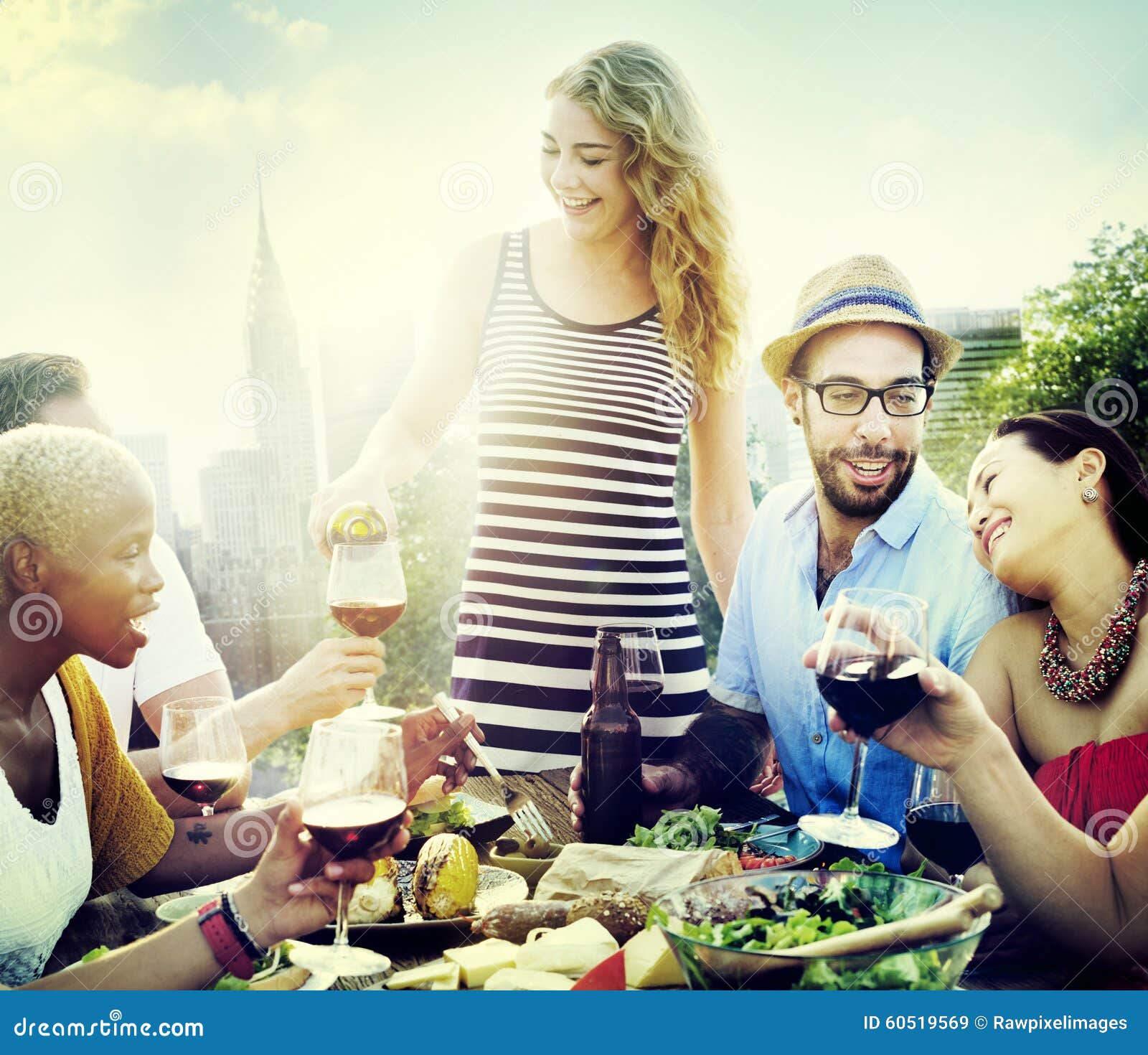 Diverse People Friends Hanging Out Drinking Concept Stock Image - Image ...