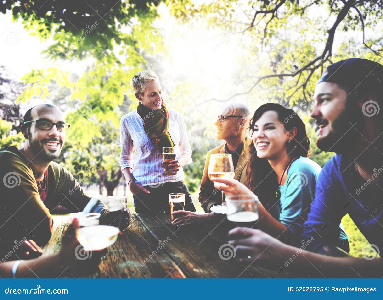 Diverse People Friends Hanging Out Drinking Concept Stock Image - Image ...