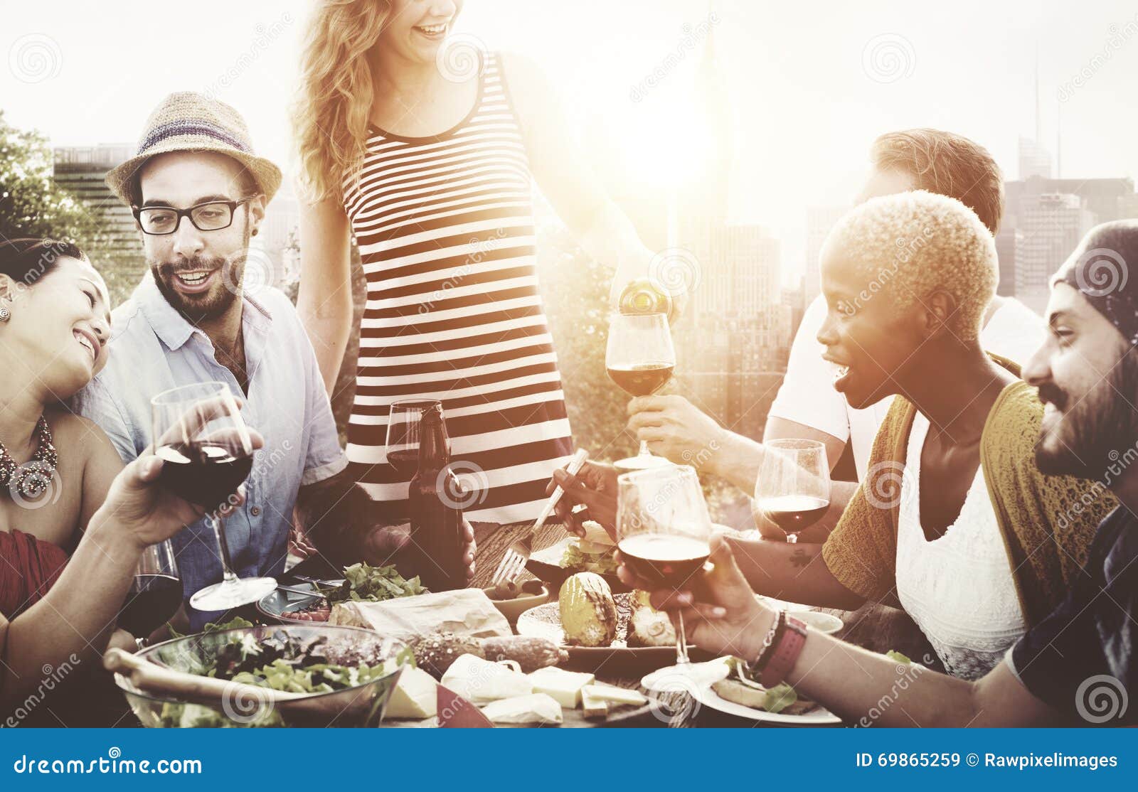 Diverse People Friends Hanging Out Drinking Concept Stock Image - Image ...