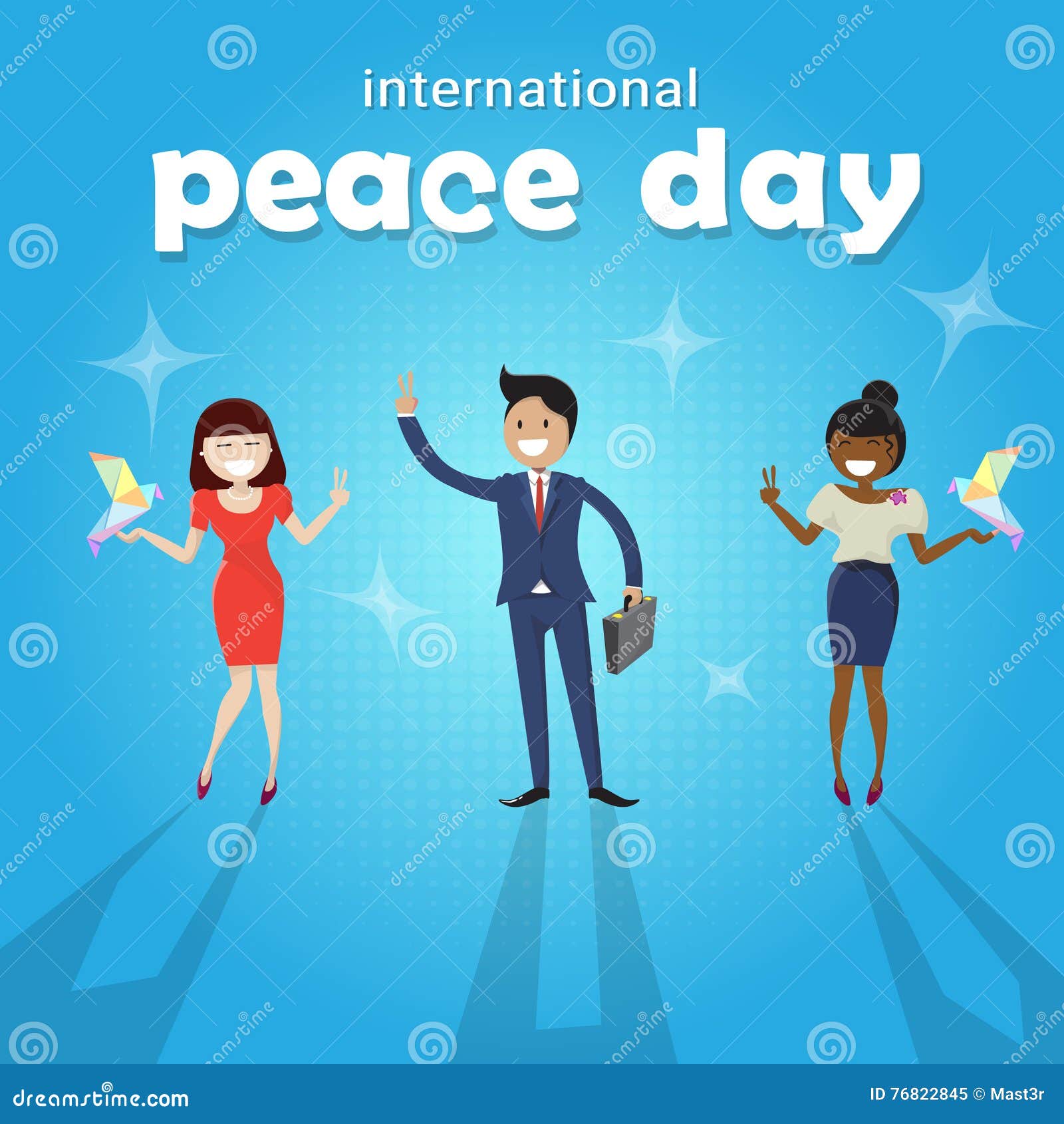 Diverse People Group International Peace Holiday Poster Stock Vector ...
