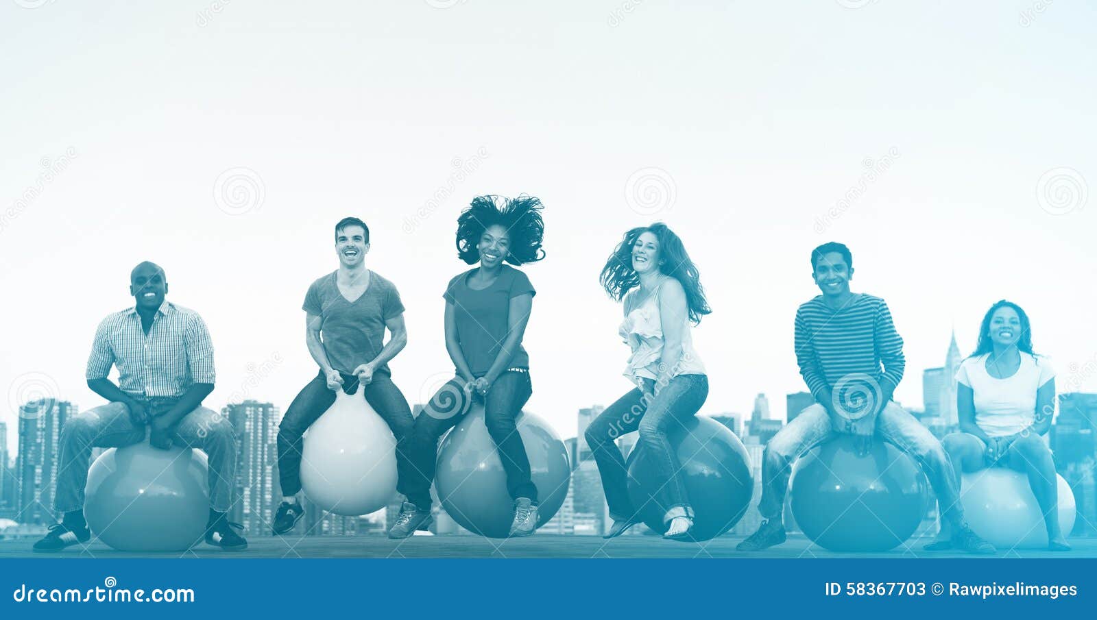 Diverse People Happiness Friendship Bouncing Ball Concept Stock Image ...