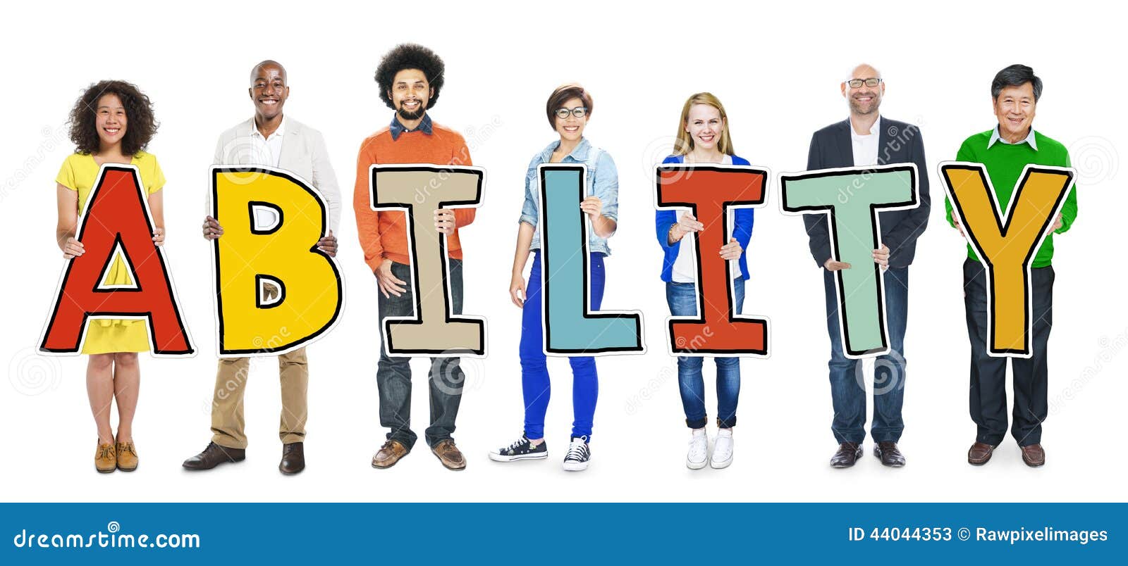 DIverse People Holding Text Ability Stock Image - Image of length ...