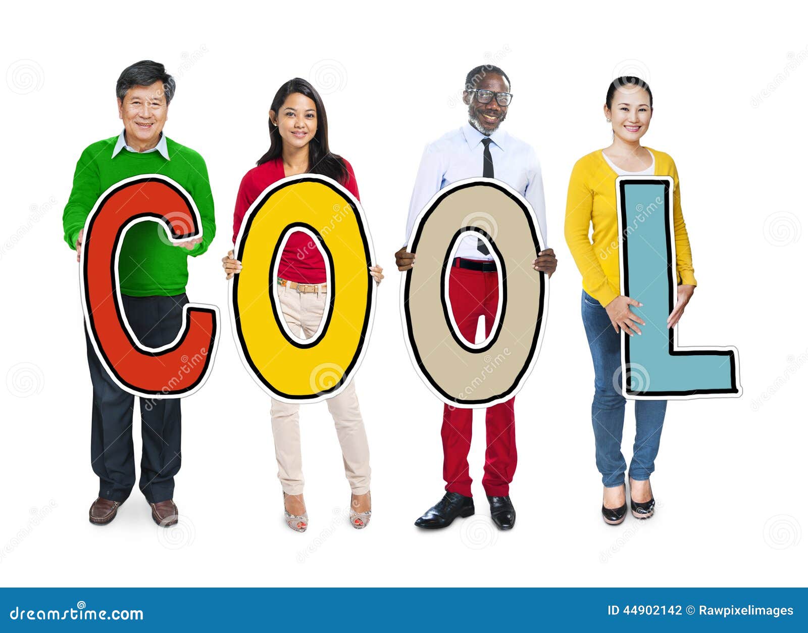 Diverse People Holding Text Cool Stock Photo - Image of isolated ...