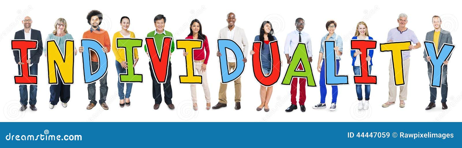 Diverse People Holding Text Individuality Stock Illustration ...