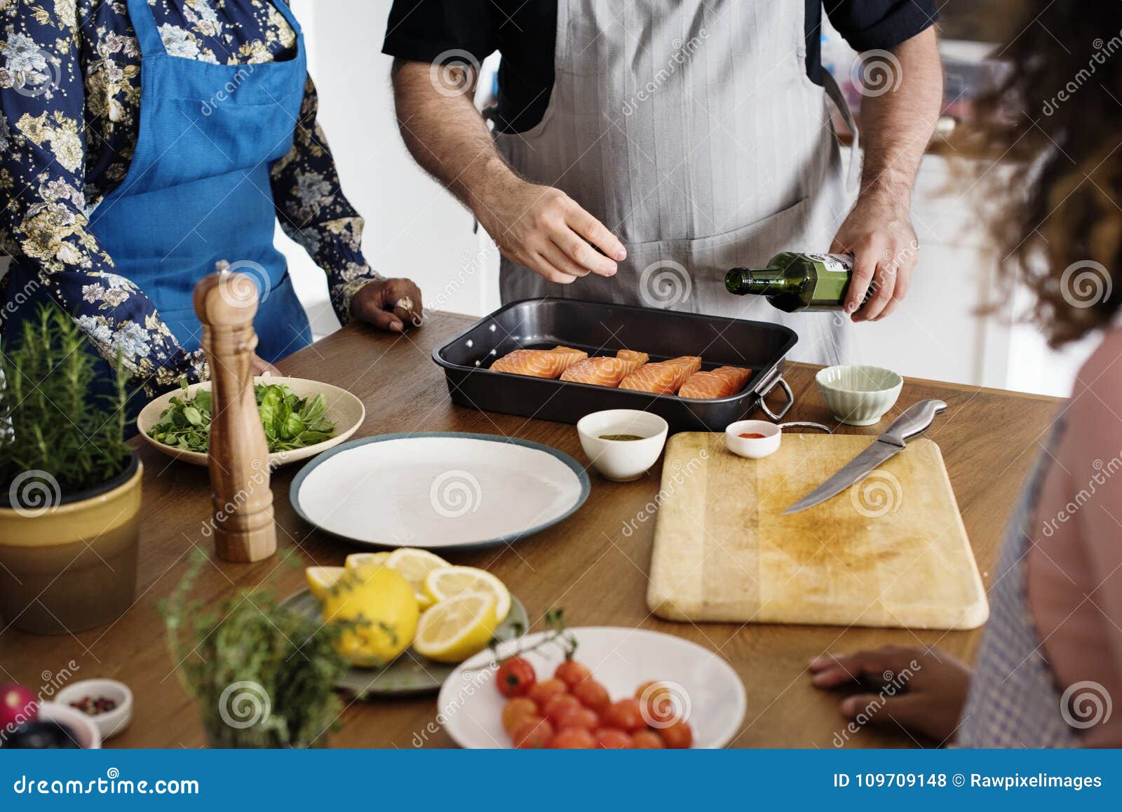 Diverse People Joining Cooking Class Stock Photo - Image of asian ...