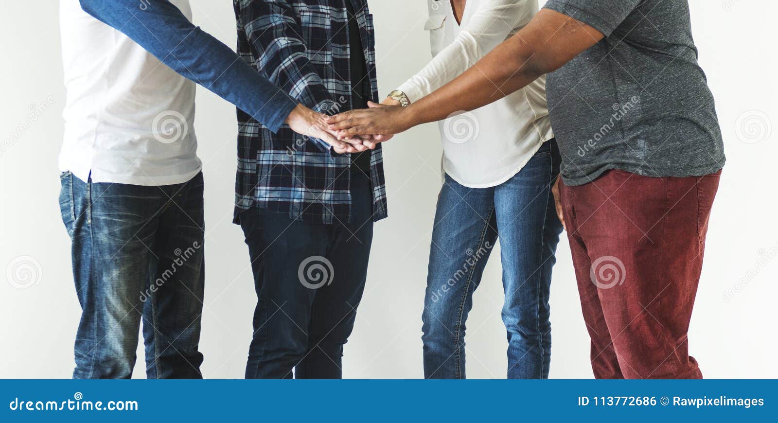 Diverse People Joining Hands Together Teamwork and Community Concept ...