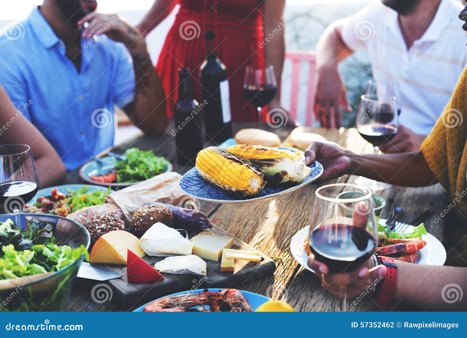 Diverse People Luncheon Food Sharing Concept Stock Photo - Image of ...