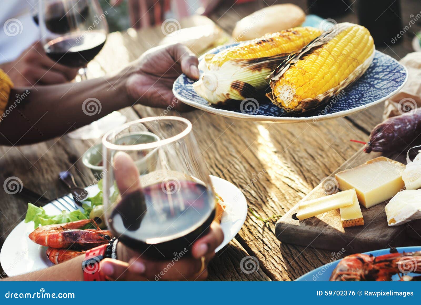 Diverse People Luncheon Food Sharing Concept Stock Photo - Image of ...