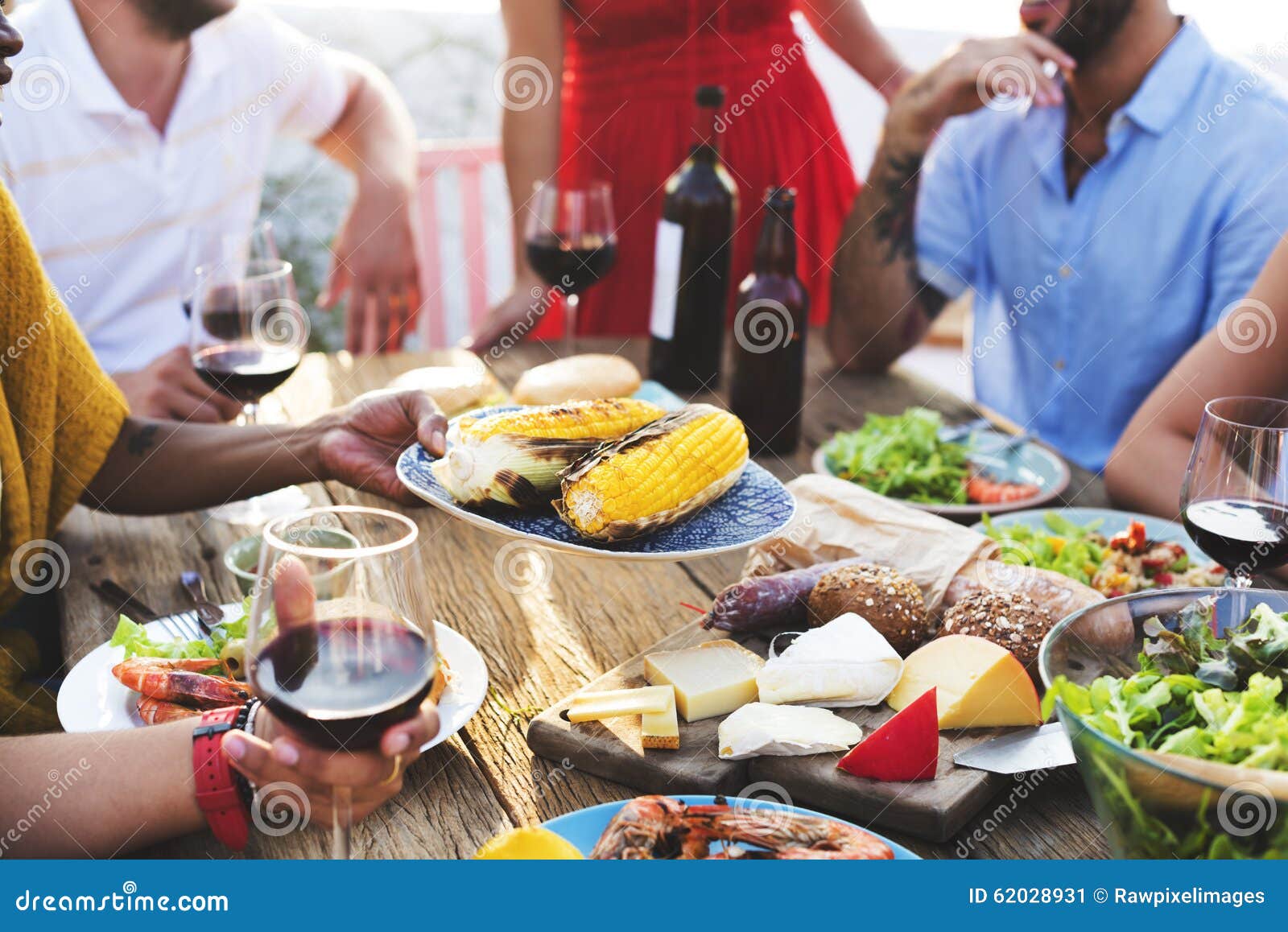 Diverse People Luncheon Food Sharing Concept Stock Image - Image of ...