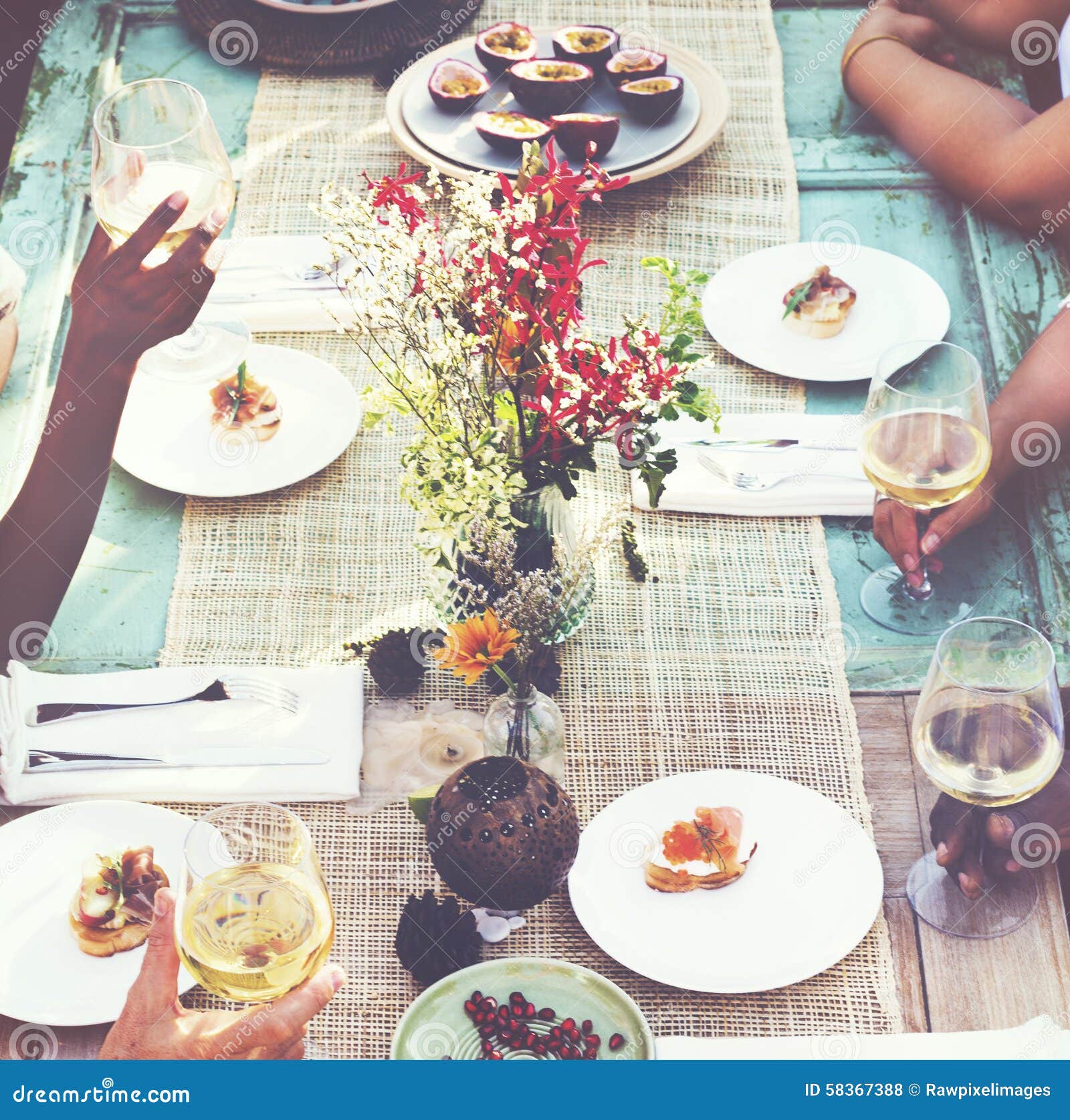 Diverse People Luncheon Outdoors Food Concept Stock Photo - Image of ...