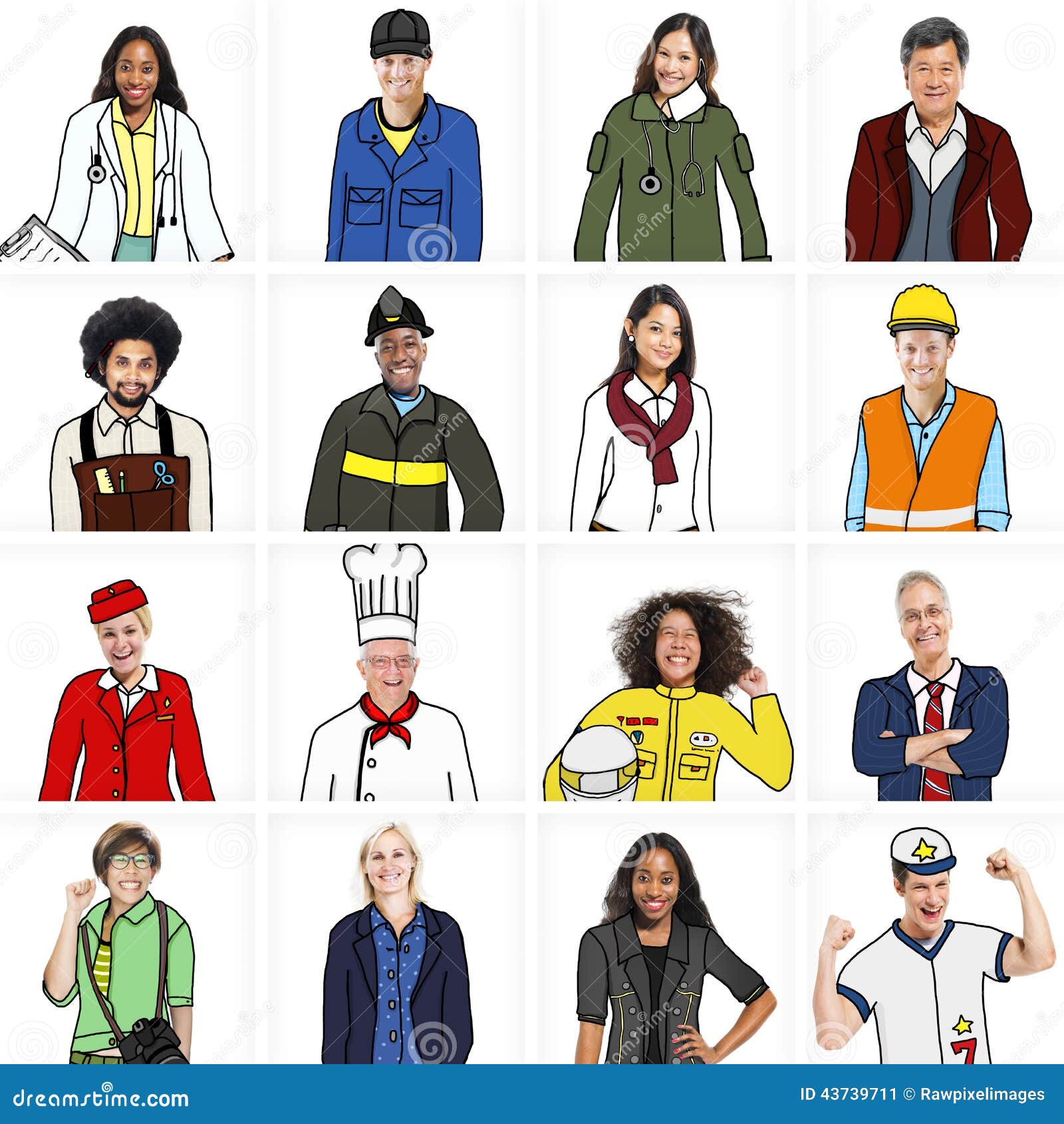 Diverse People In Professional Occupation Concept Stock Illustration ...