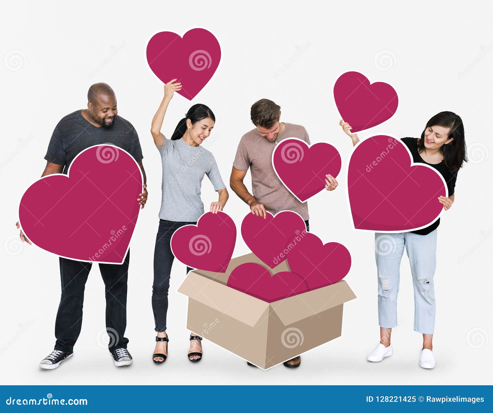 Diverse People Sharing Their Loves Stock Image - Image of hearts, open ...