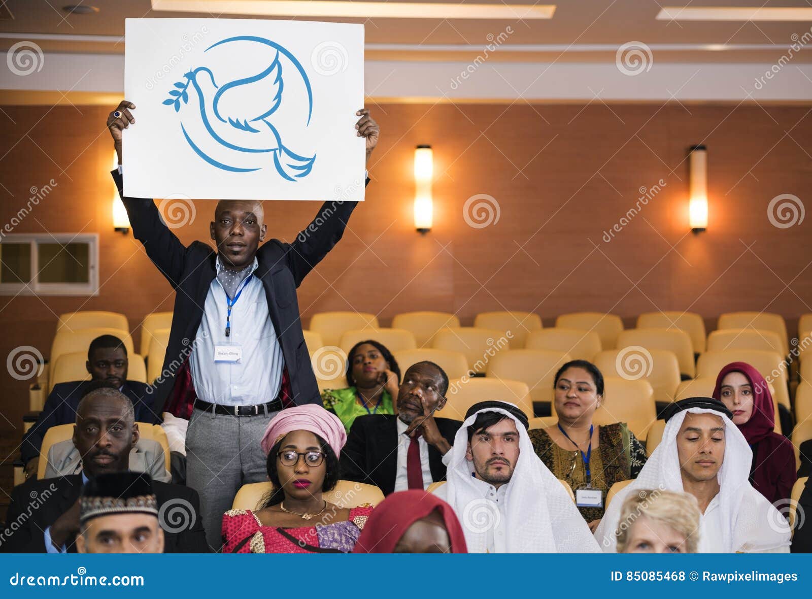 Diverse People Show Peace Board Placard Stock Photo - Image of diverse ...