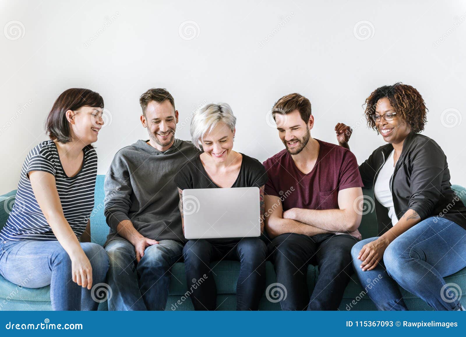Diverse People Using Digital Device Togetherness Stock Image - Image of ...
