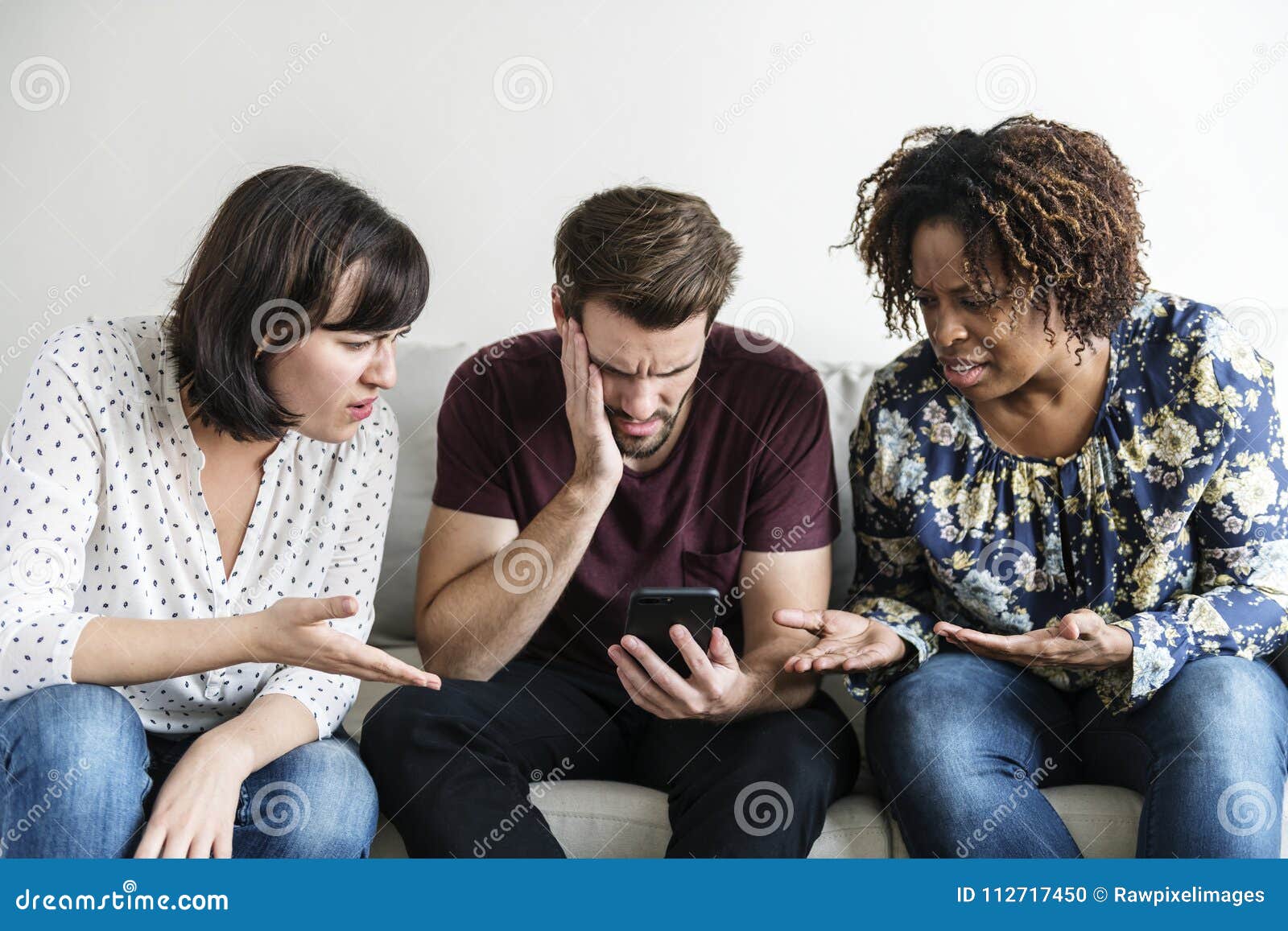 Diverse People Using Mobile Phone Stock Photo - Image of communication ...