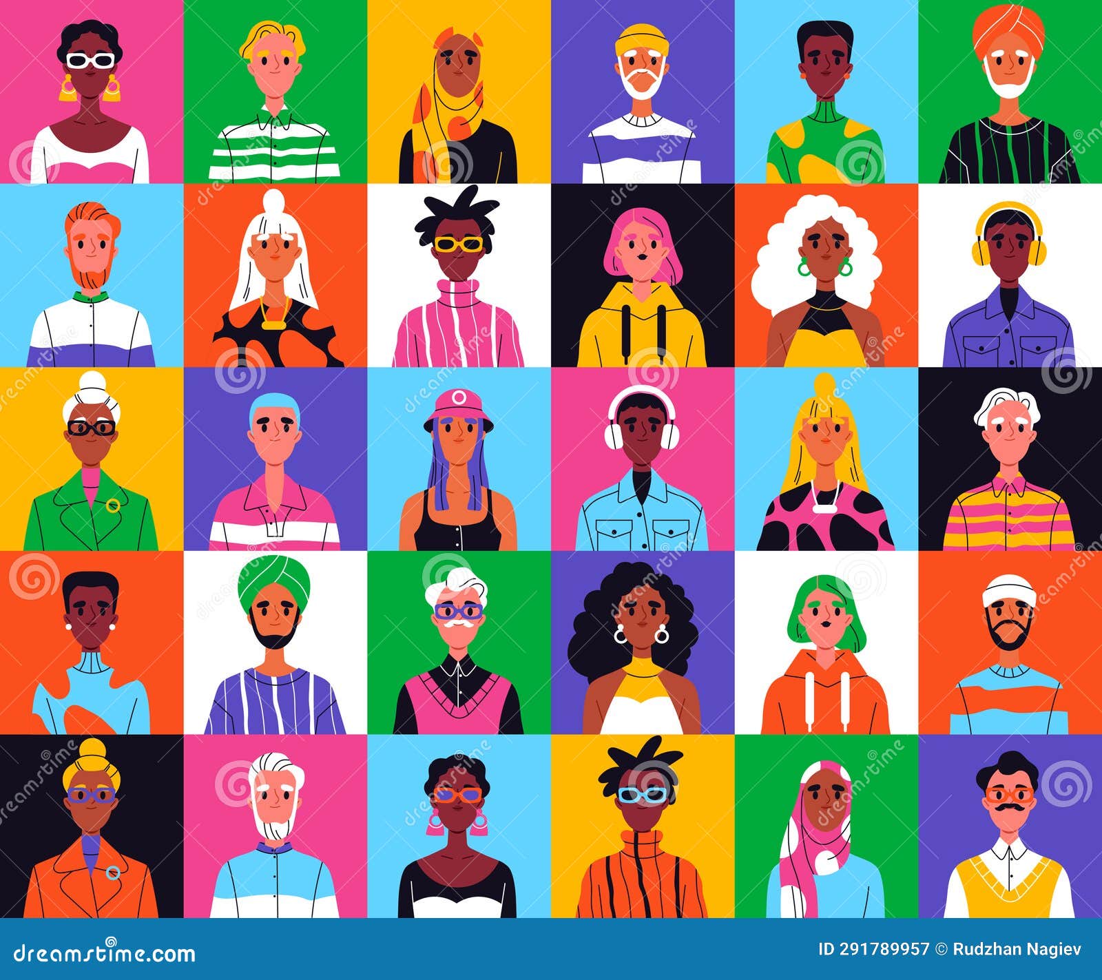 Diverse People Vector Seamless Pattern Stock Vector - Illustration of ...