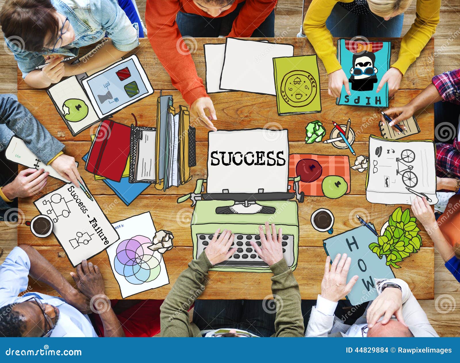 Diverse People Working Drawing and Illustration Stock Photo - Image of ...