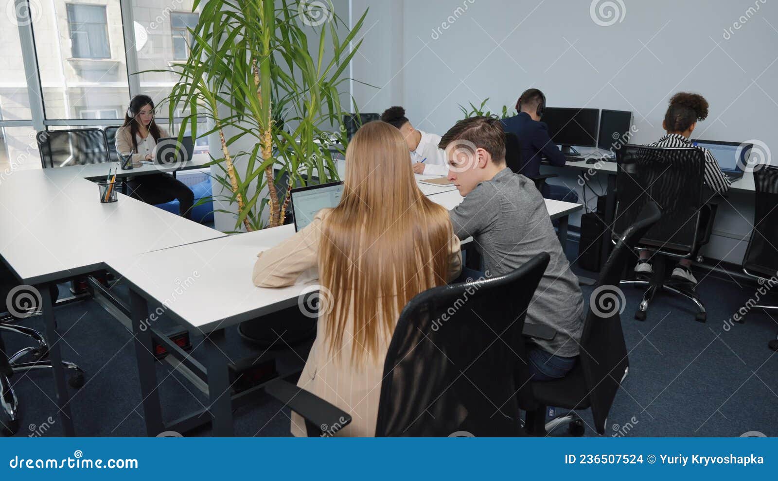 Diverse People Working in Open Space Office Stock Footage - Video of ...