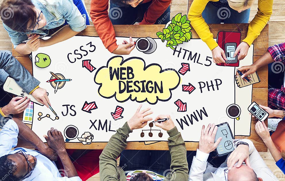 Diverse People Working and Web Design Concept Stock Photo - Image of ...