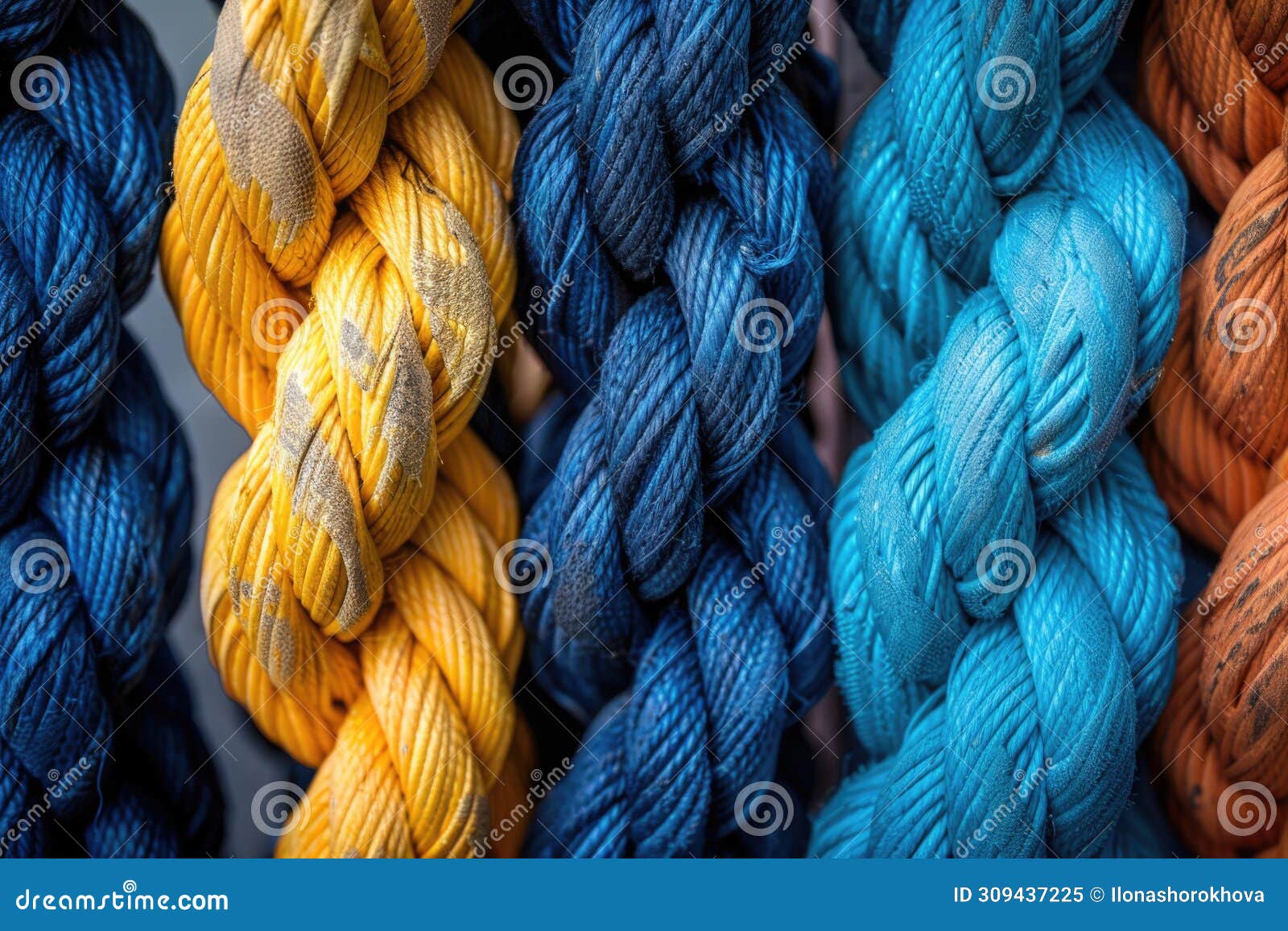 Diverse Ropes Connected Together As Symbol for Cooperation and Working ...