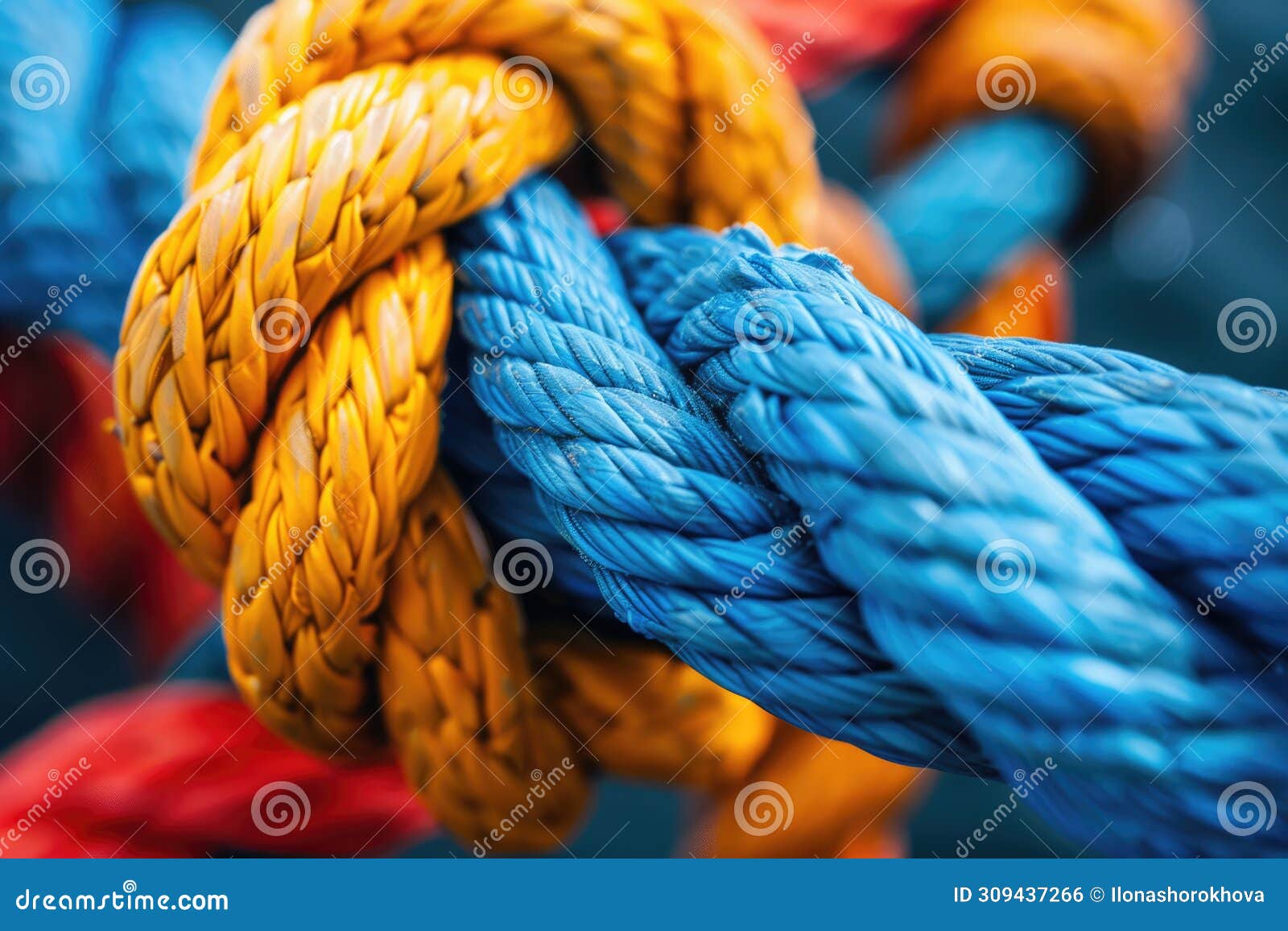 Diverse Ropes Connected Together As Symbol for Cooperation and Working ...