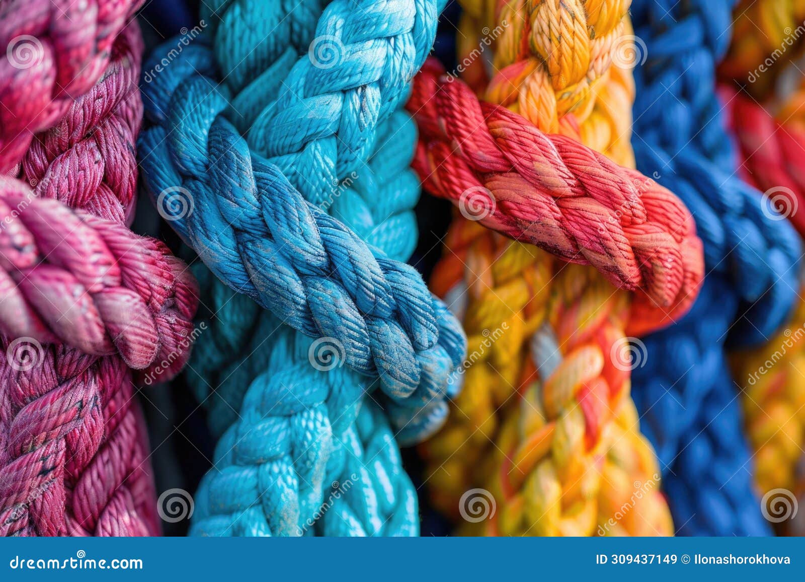 Diverse Ropes Connected Together As Symbol for Cooperation and Working ...