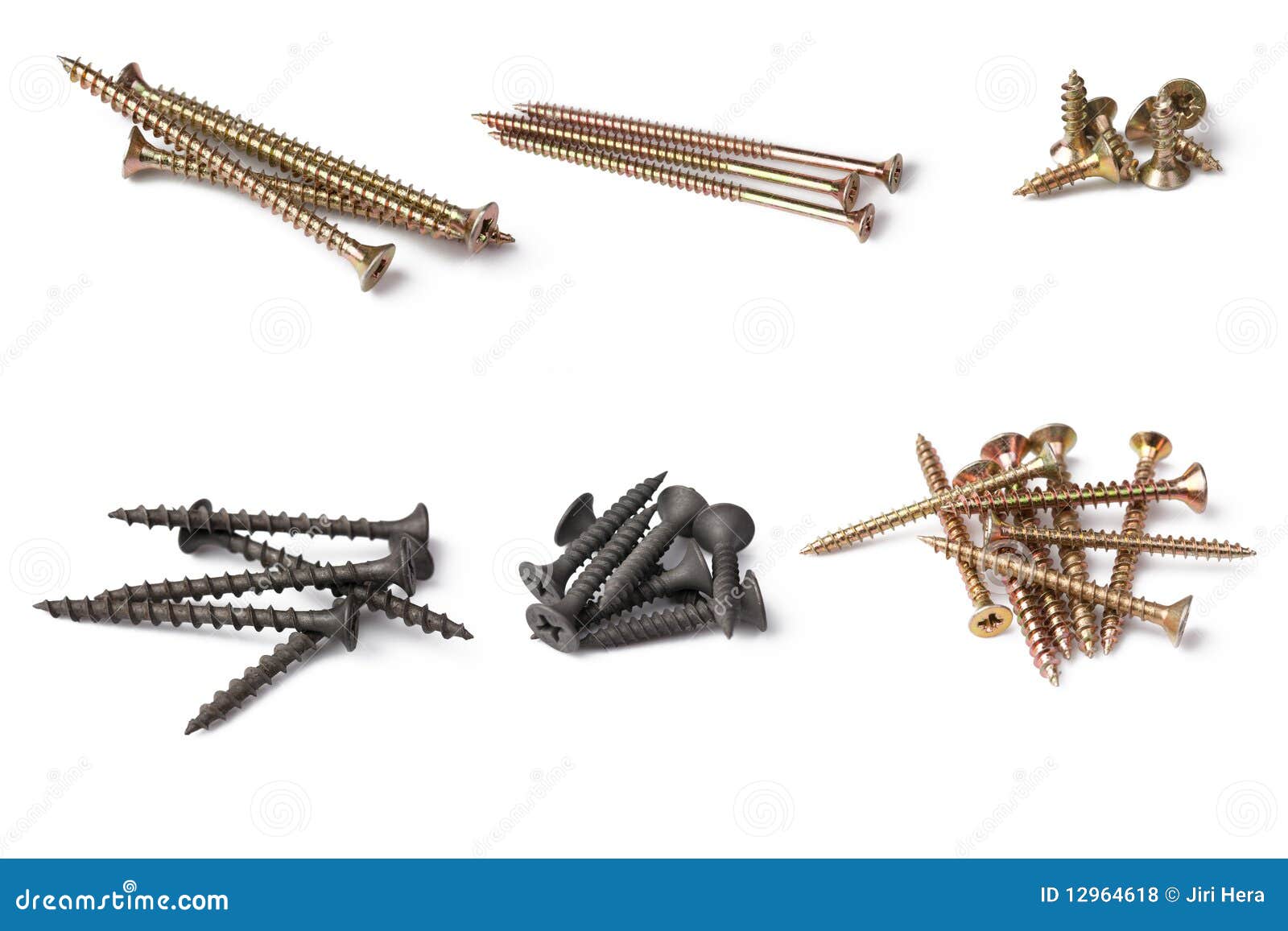 Diverse schroeven stock foto. Image of noot, spiraal - 12964618