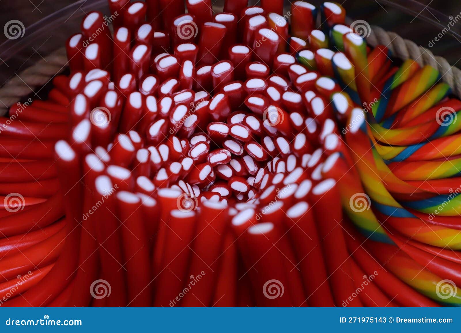 Diverse Selection of Colorful Candy Sticks in a Bowl Stock Image ...