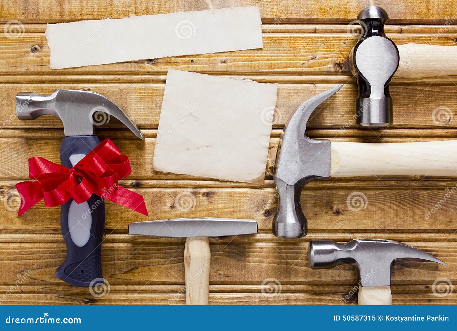 Diverse set of hammers stock image. Image of wooden, three - 50587315